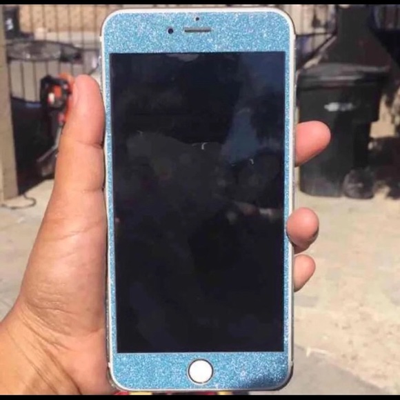 Accessories | Iphone 7 Plus Blue Matte Glitter Decal | Poshmark